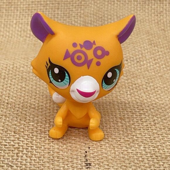 Littlest Pet Shop | Toys | Lps Jaguar320 Orange Blue Eyes Purple Ears ...